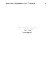Performance Management Vs Appraisal Docx Running Head PERFORMANCE