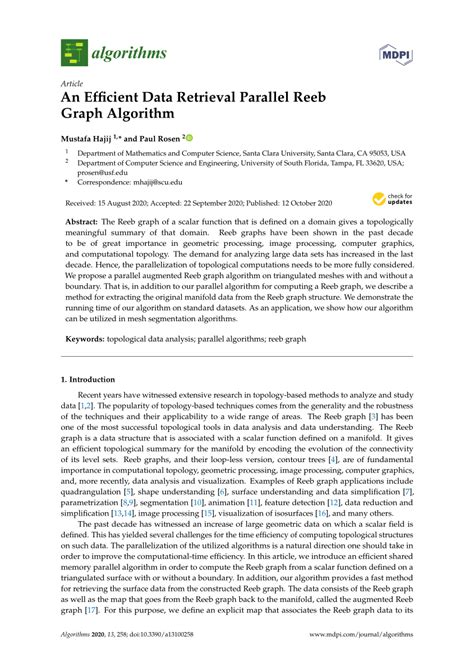 Pdf An Efficient Data Retrieval Parallel Reeb Graph Algorithm