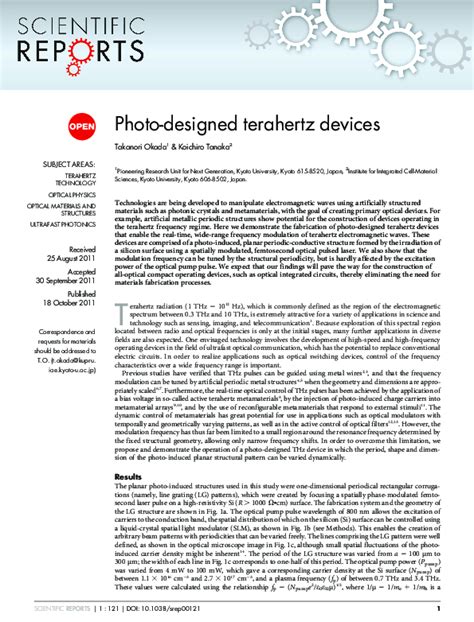 Pdf Photo Designed Terahertz Devices