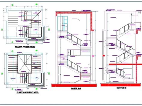 Planos De Los Detalles De Escaleras En AutoCAD CAD 276 12 KB