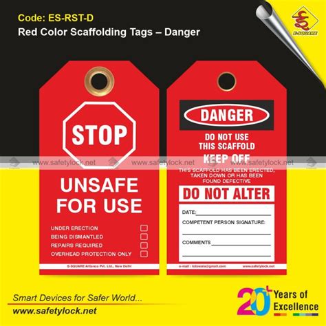 Red Color Scaffolding Tags Danger E Square