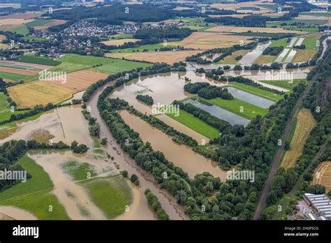 Luftaufnahme Ruhrflut Fröndenberg Fröndenberg Ruhr Ruhrgebiet