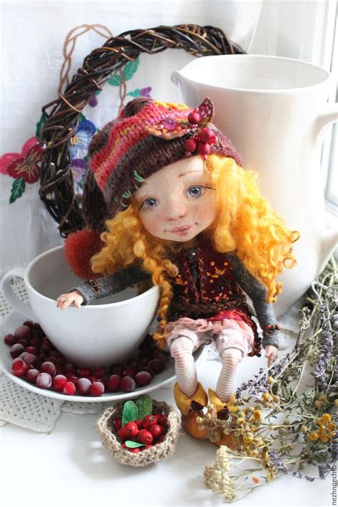 Купить Клюковка гномочка клюква осень гномочка гномик чай с клюквой интерьерная кукла