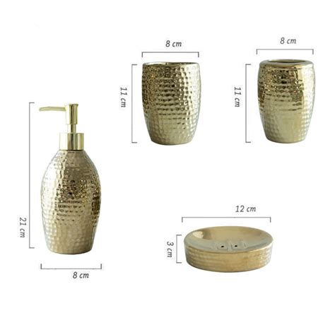 Moreushop Gold Embossed Ceramic Bathroom Set Moreushop®