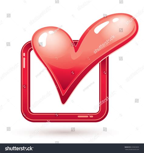 Check Mark Heart Shape Eps8 Cmyk Stock Vector Royalty Free 225603655