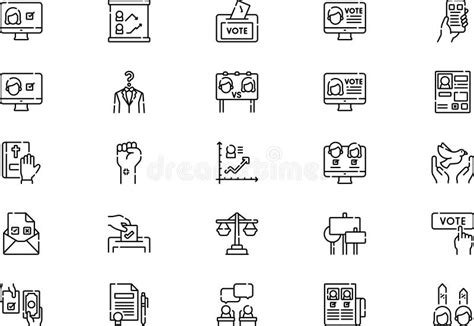 Voting Elections Icons Collection Is A Vector Illustration With Editable Stroke Stock Vector