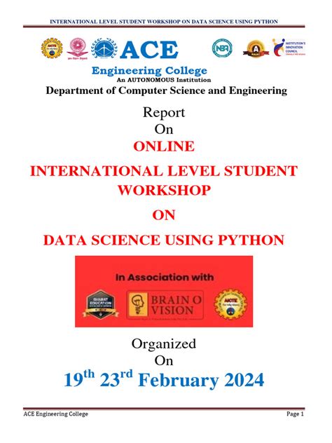 Data Science Workshop Brainovision Pdf Python Programming Language