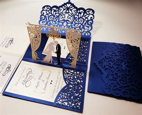 Invitaciones De Boda Emergentes Muestra Elegante Diseño De Etsy España