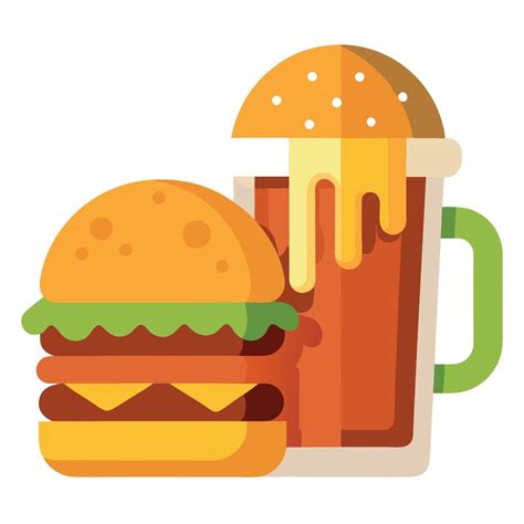 Close Up Burger And Beer 50274787 Vector Art At Vecteezy
