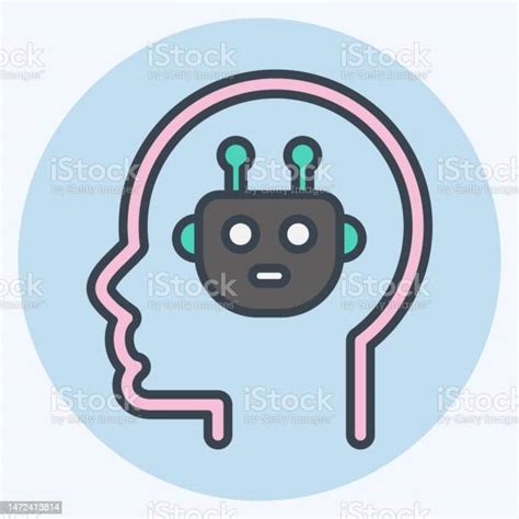 아이콘 안드로이드 심리학 성격 기호와 관련이 있습니다 심플한 디자인 편집 가능 간단한 그림 감정에 대한 스톡 벡터 아트 및 기타