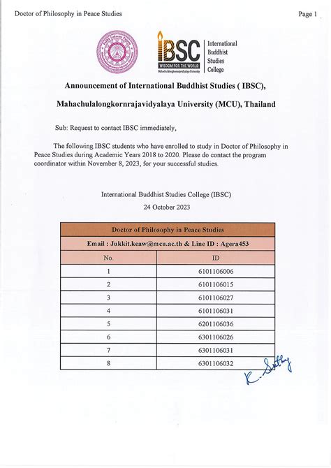 The Following IBSC Students