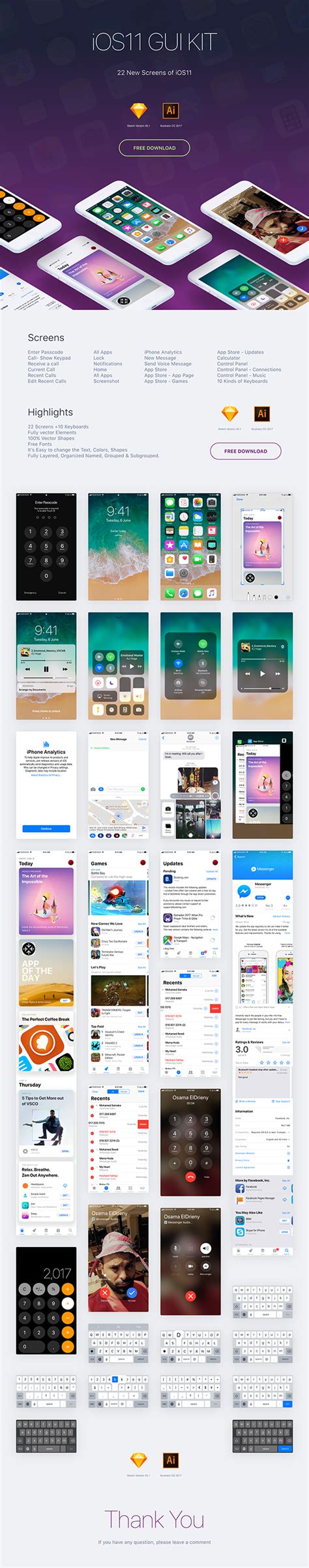 IOS UI KIT New Screens Of IOS For Sketch And Illustrator FREE DOWNLOAD Highlights