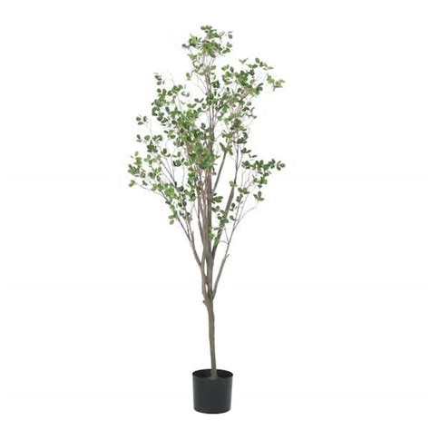 Zeus And Ruta Green Iron Plastic Artificial Olive Tree With Textured Bark