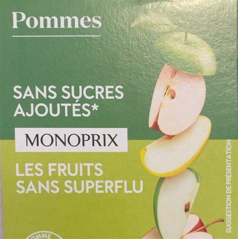 compote pommes sans sucres ajoutés Monoprix