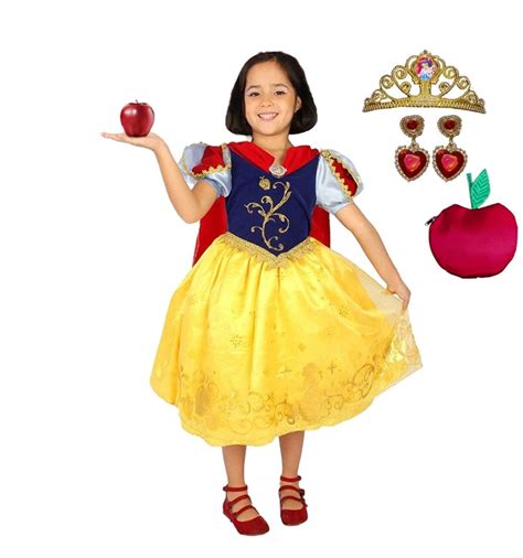 Fantasia Branca De Neve Infantil Luxo Princesa Disney
