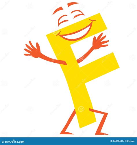 Happy Cartoon Letter F Stock Vector Illustration Of Highway 260884874