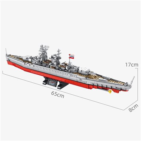 Kms Bismarck Battleship66cmbuilding Blocks 1602 Pcs Panlos Brick