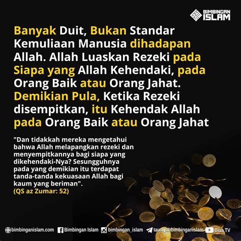 Poster Islami Banyak Duit Bukan Standar Kemuliaan Manusia Di Hadapan