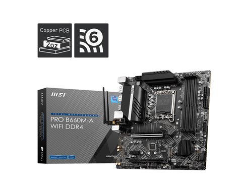 PRO B660M A WIFI DDR4 Motherboard M ATX Intel 12th Gen Processors