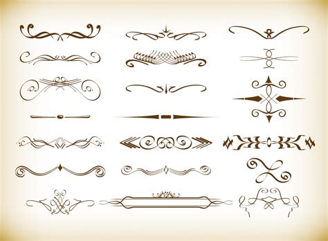 Artstation Decorative Vignette Elements Set In Vintage Style Vector