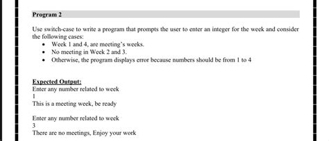 Solved Program Use Switch Case To Write A Program That Chegg Com