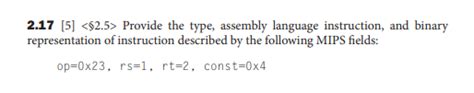 Solved 217 5 Provide The Type Assembly Language