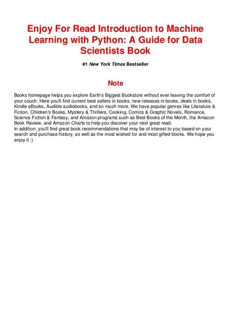 introduction to machine learning with python a guide for data scientists pdf