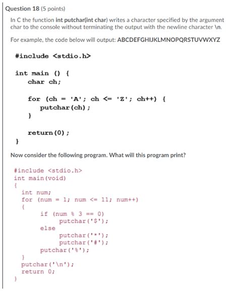 Solved Question 18 5 Points In C The Function Int