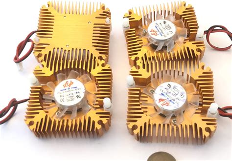 4 Piece 12v 55mm 2 Pin Copper Aluminum Cooling Fan Heatsink For Vga Cpu