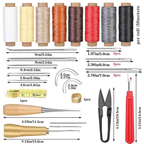 Badubg Комплект за шиене на кожа за начинаещи Комплект за ремонт на