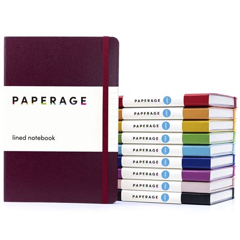 Paperage Lined Journal Notebooks 10 Pack Bright Rainbow