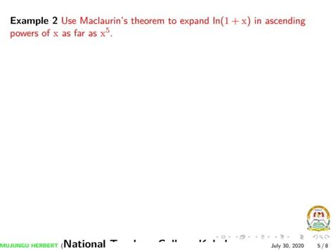 Maclaurins Series Pdf