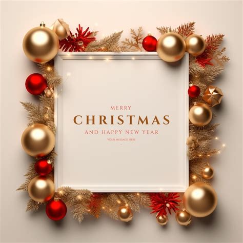 Moldura De Natal Com Decoração De Natal Realista Psd Grátis