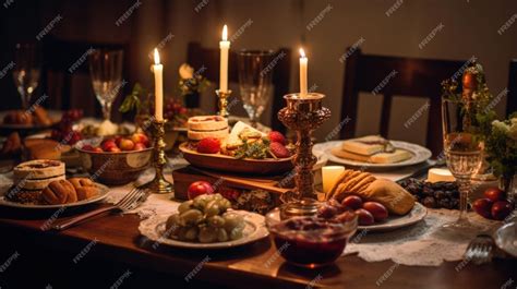 Premium Photo Symbolic Elements Of A Passover Seder Table