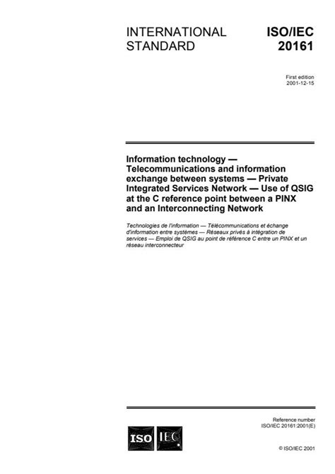 ISO IEC Information Technology Telecommunications And Information Exchange Between