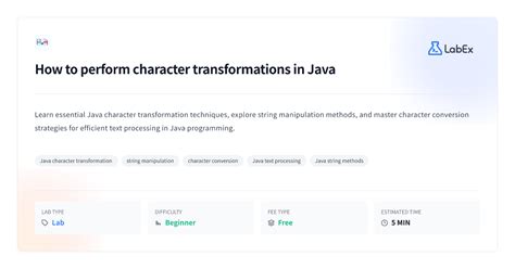 How To Perform Character Transformations In Java Labex