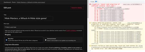 Cant Convert Blog Post To Devlog · Issue 1405 · Itchio · Github