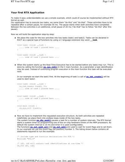 Sample RTOS Program