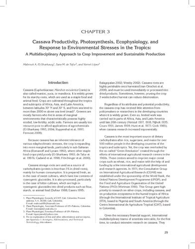 Cassava Productivity Photosynthesis Ecophysiology And Response To Environmental Stresses In