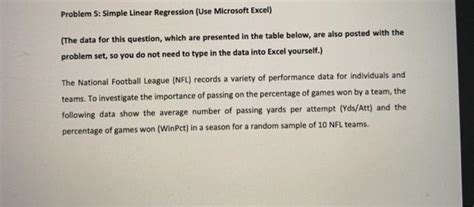 Solved Problem 5 Simple Linear Regression Use Microsoft