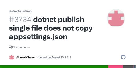 Dotnet Publish Single File Does Not Copy Appsettingsjson · Issue 3734