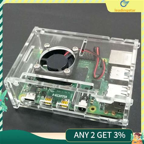 Leadingstar เคสอะคริลิคใส พร้อมพัดลม Cpu สําหรับ Raspberry Pi 4 Model B Shopee Thailand