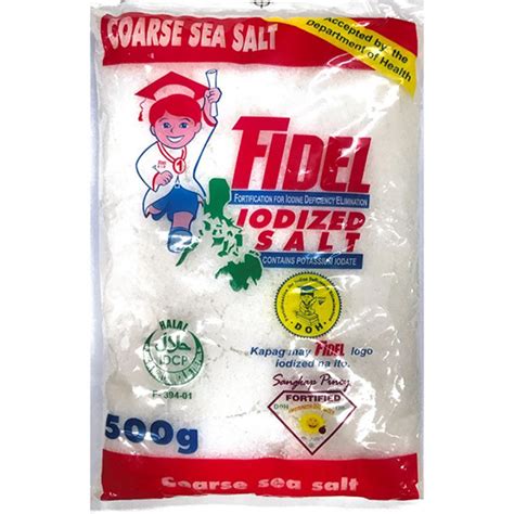Fidel Iodized Salt Coarse Sea Salt 500g Shopee Philippines