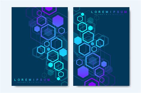 현대 벡터 템플릿 브로셔 커버 배너 전단지 연례 보고서에 대 한 전단 추상 미술 선과 점 들을 연결 하는 육각형으로 구성 디지털 기술 또는 의료 개념입니다 육각형에 대한