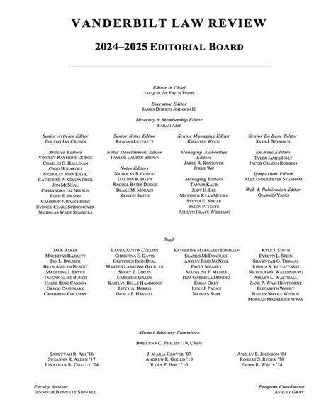 I Am Happy To Announce That I Have Been Chosen To Serve On The Vanderbilt Law Review For The