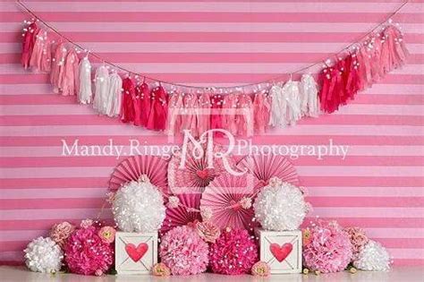 Kate Valentines Day With Hearts And Stripes Backdrop Designed By Mand