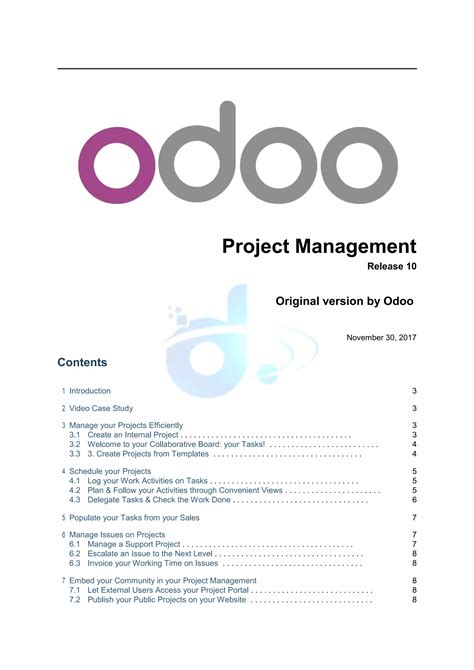 Odoo Project Management Casestudy PDF