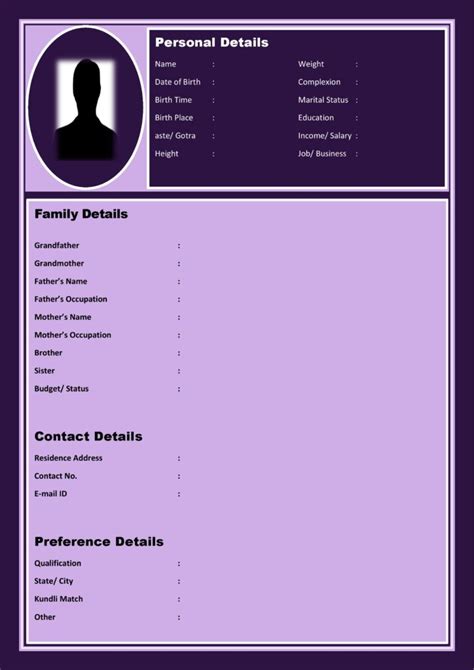 Download 120 Biodata Format For Marriage In Word And Pdf