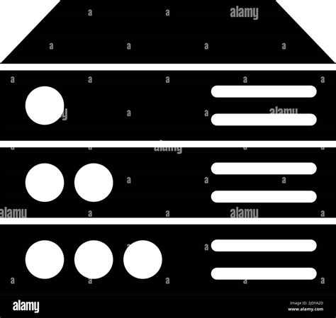 Silhouette Icon Of A Server Hosting Service And Cloud Storage Editable Vector Stock Vector