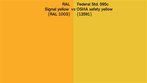 Ral Signal Yellow Ral 1003 Vs Federal Std 595c Osha Safety Yellow